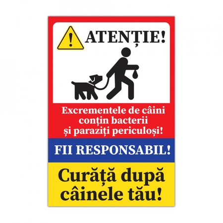Indicator Atentionare, Stickermania, Fii responsabil, Autocolant, 20x30 ...