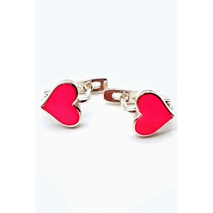 Cercei inimioara roz pentru fetite, Argint 925, Argintiu/Roz - eMAG.ro