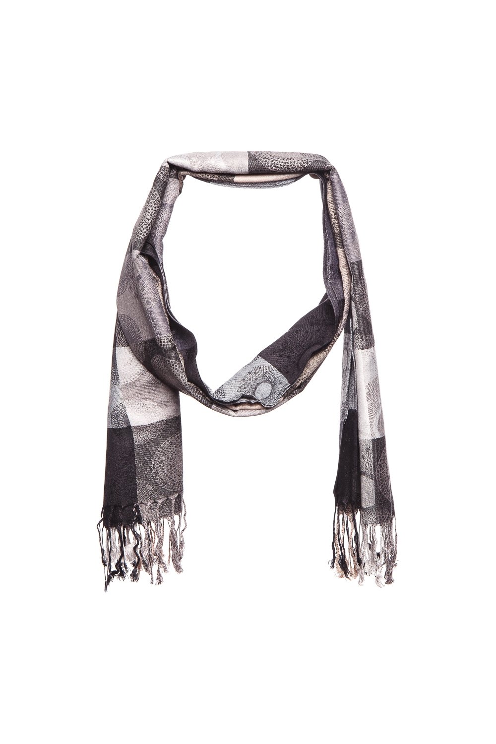 Fular dama Ferio, Alb/Negru/Gri - eMAG.ro