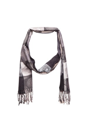 Fular dama Ferio, Alb/Negru/Gri - eMAG.ro