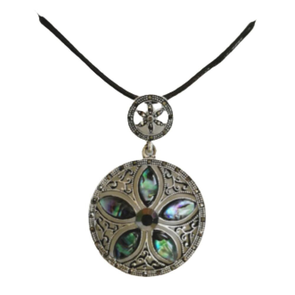 Colier MANDALA FLOARE, din scoica naturala Paua - eMAG.ro