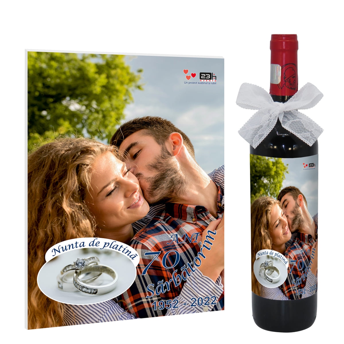 Set cadou, Nunta de Platina, aniversare 70 ani de casatorie, ILIF1122 ...
