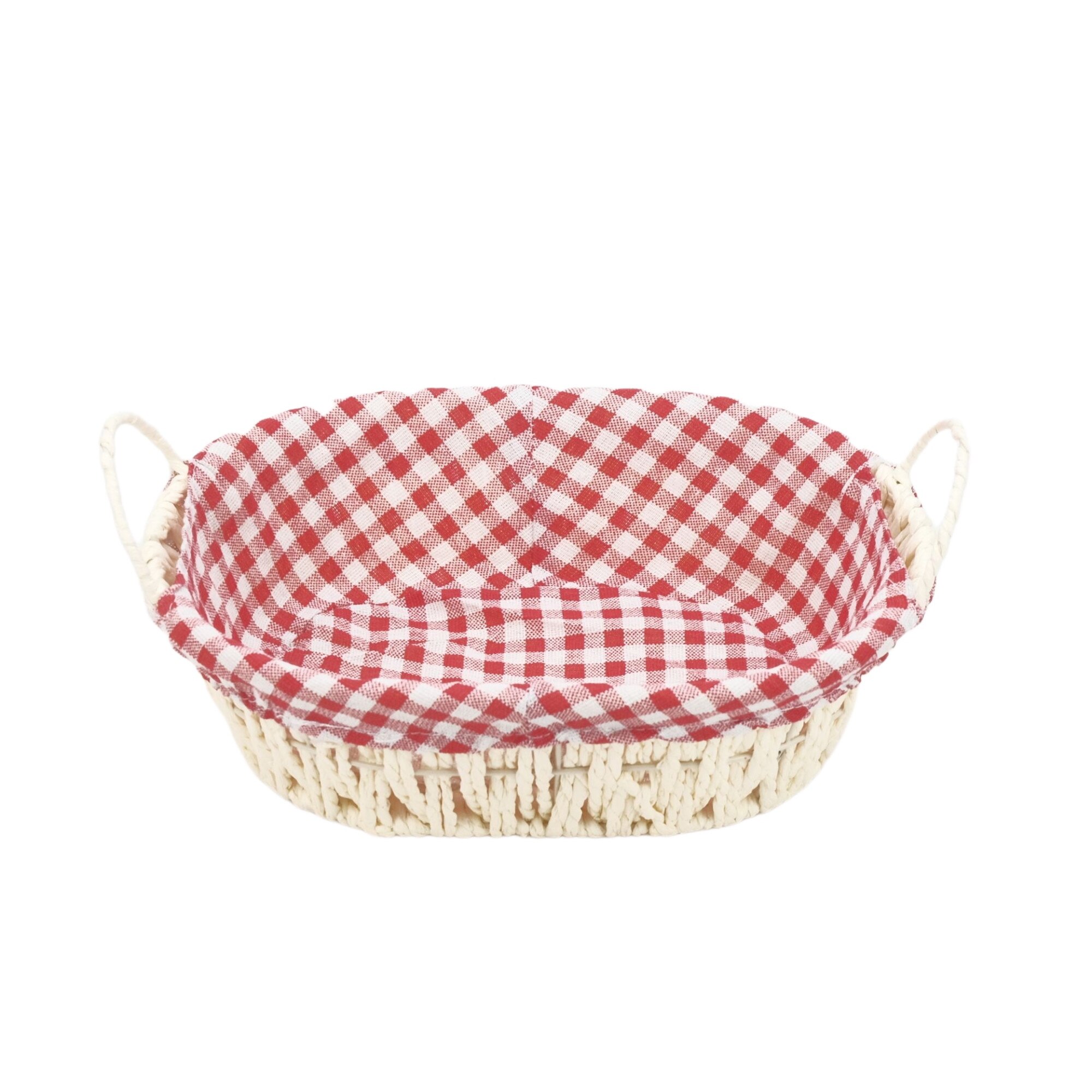 Cos de fructe cu maner, oval, rosu, adanc, 27X20X8cm - eMAG.ro