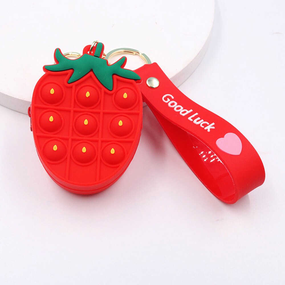 Mini Gentuta Pop It Zenuk® - Forma Capsuna, Sensory Fidget Toy ...