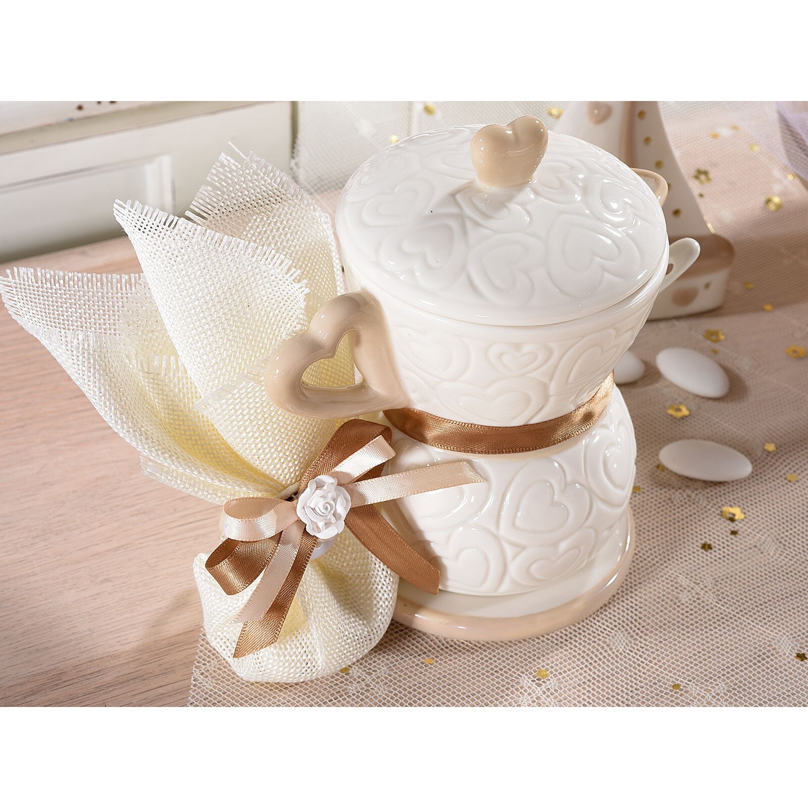 Set zaharnita si latiera cu suport din portelan alb crem 15 cm x 9 cm x 15 h - eMAG.ro