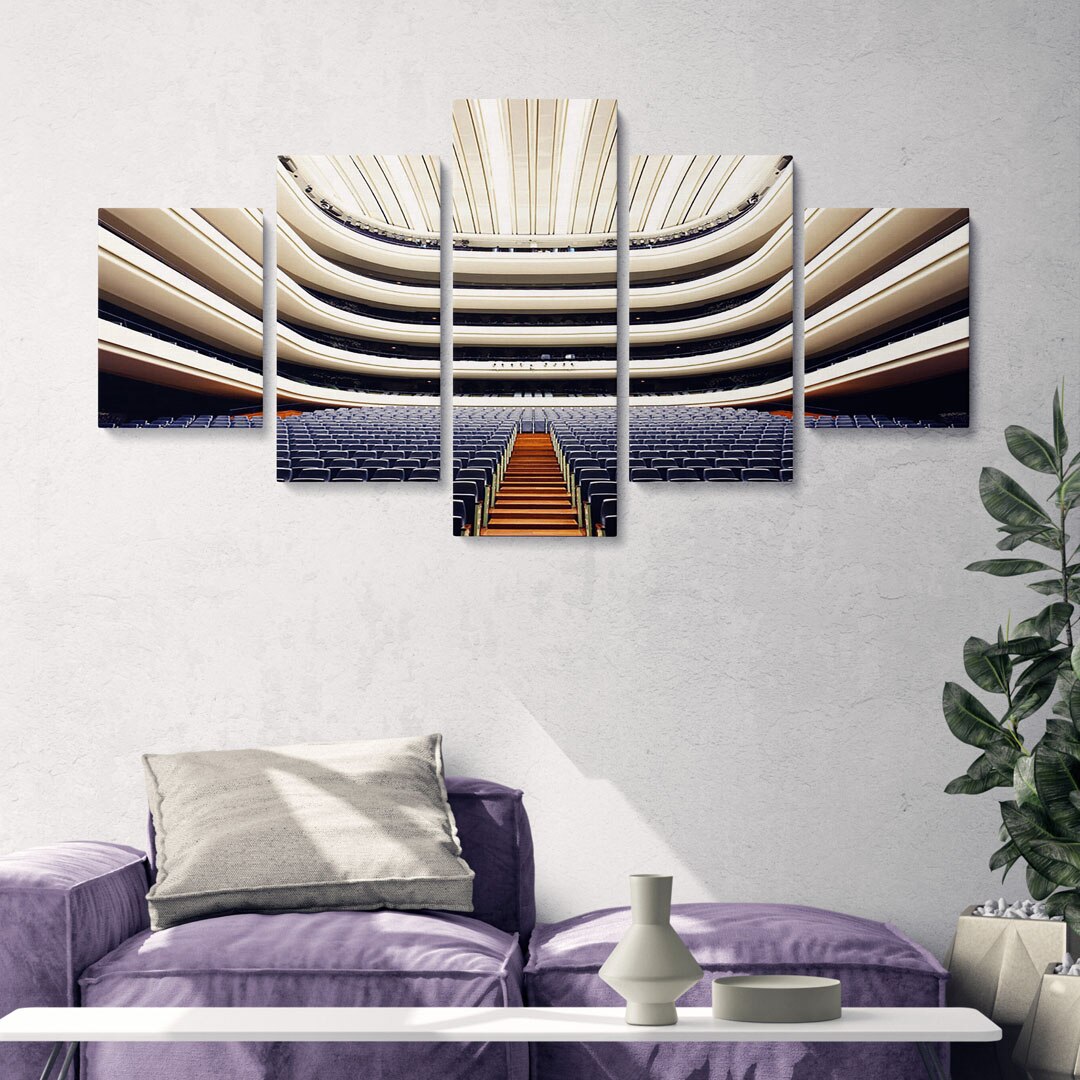 Set 5 piese Tabouri Decor multicanvas premium, Sala de spectacol goala ...