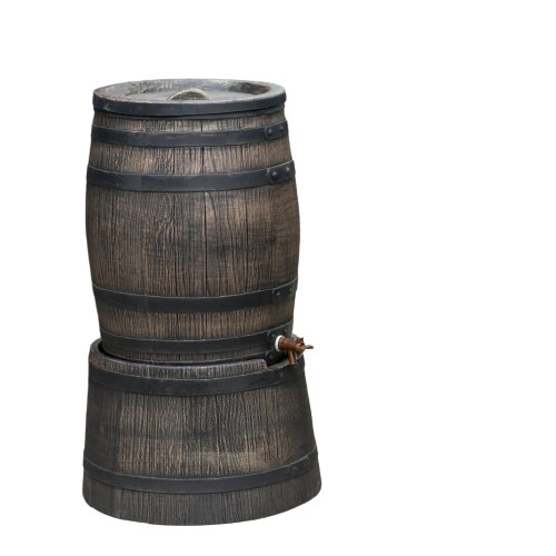 Suport butoi apa de ploaie cu aspect de lemn, maro, 45x28,5 cm 423516 ...
