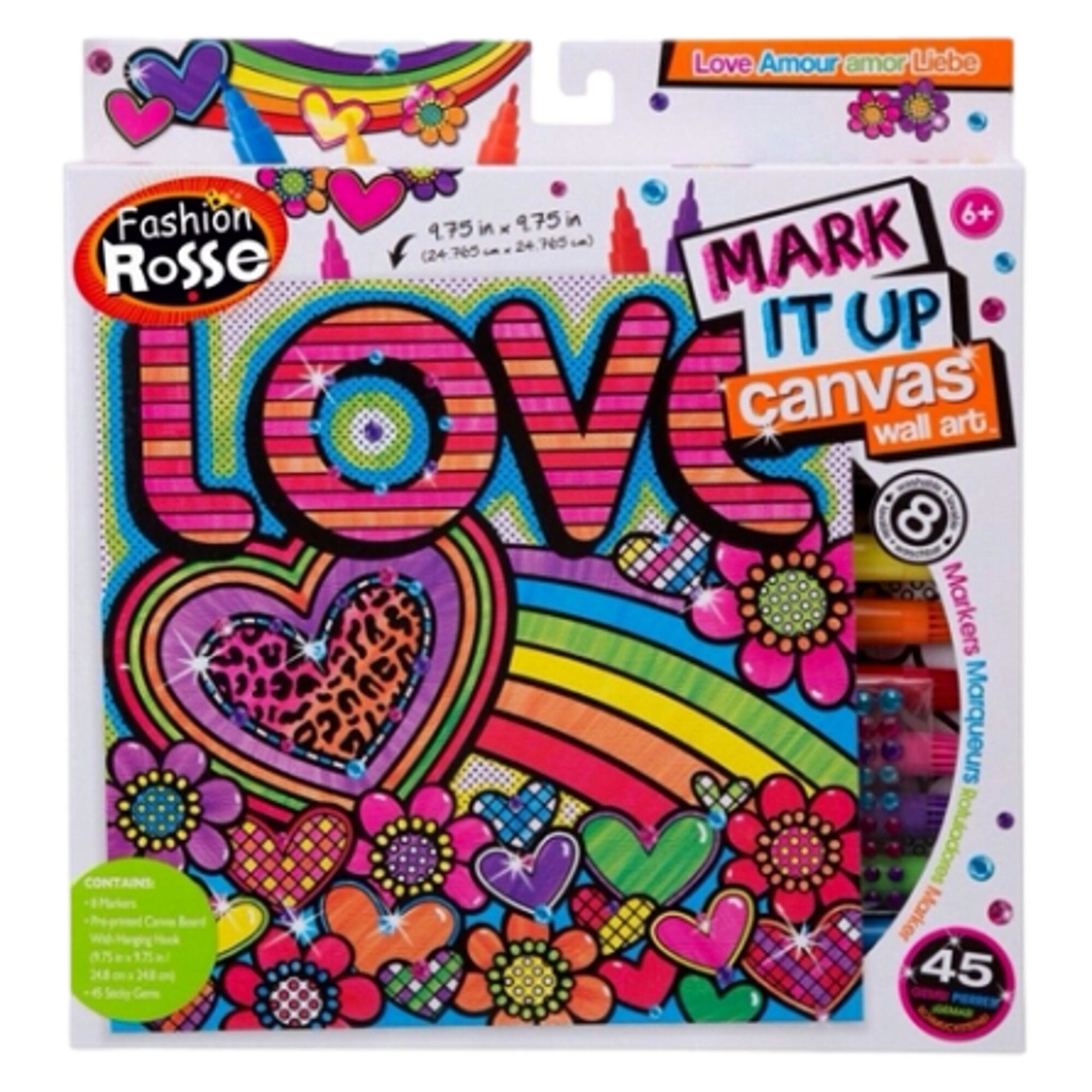 Set de pictura DIY "Love", Creioane colorate, 6 carioci colorate ...