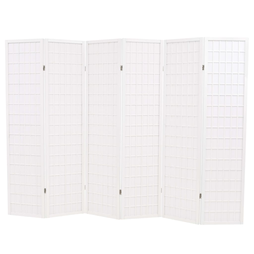 Paravan pliabil cu 6 panouri, Elegant, stil japonez, 240x170 cm, Alb ...