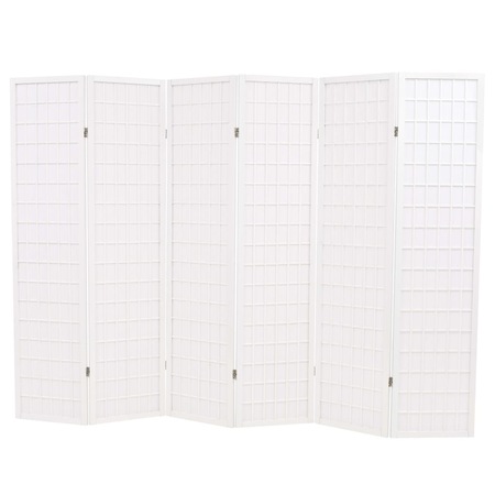 Paravan pliabil cu 6 panouri, Elegant, stil japonez, 240x170 cm, Alb ...