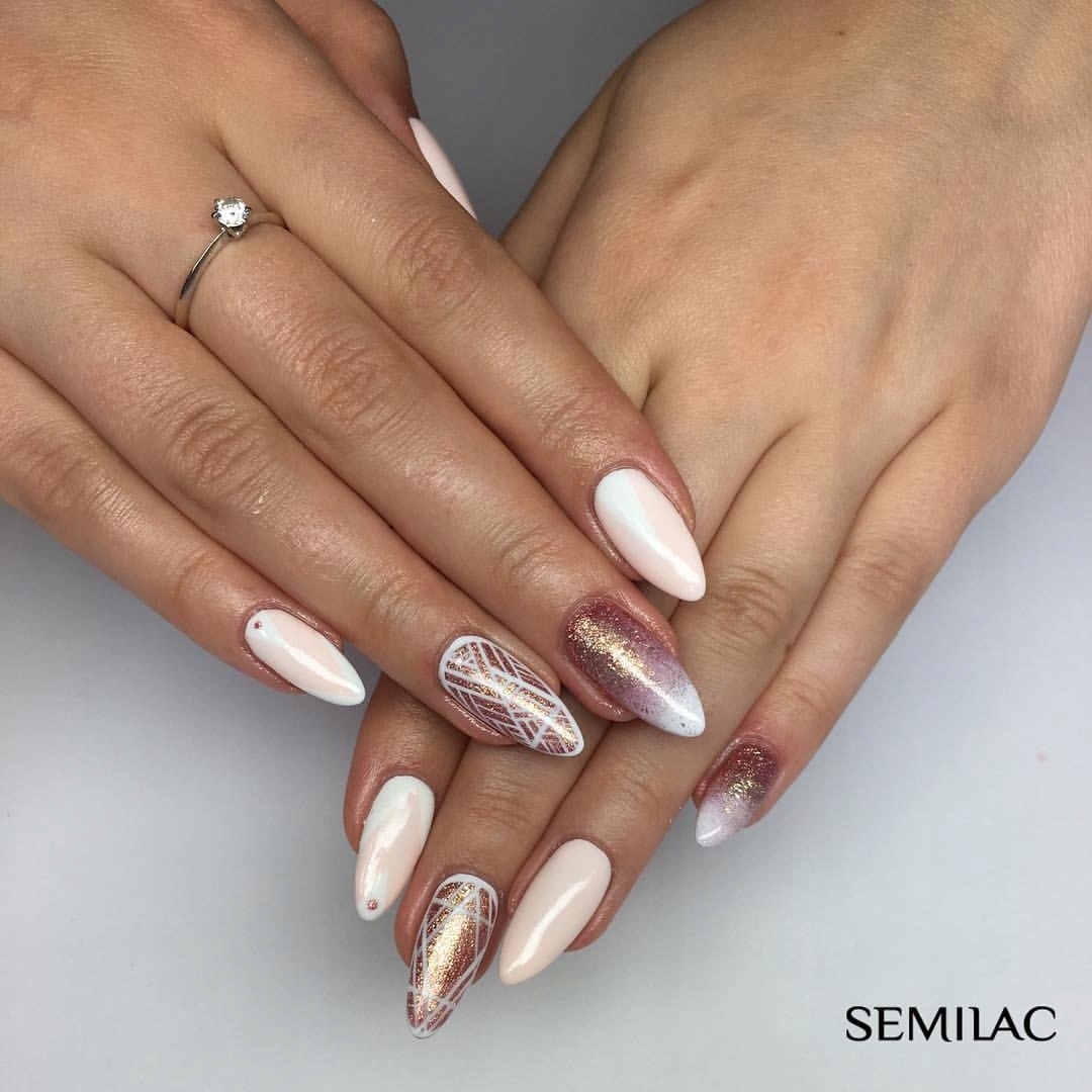 Полуперманентен лак за нокти Semilac, 094, розово злато, UV, LED, 7 ml ...