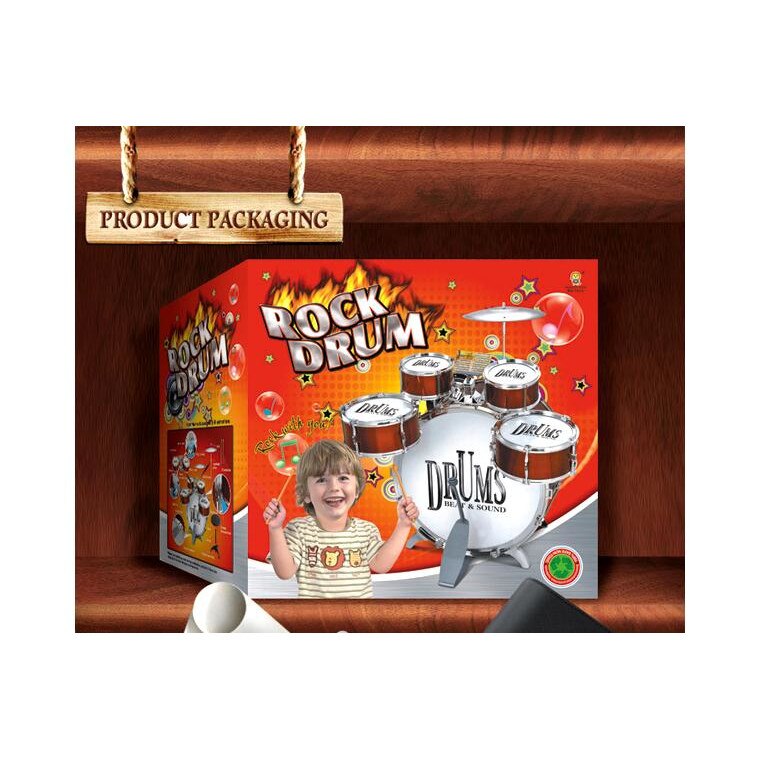 Set de Tobe cu Scaunel pentru Copii Jazz Drum, inaltime reglabila - eMAG.ro