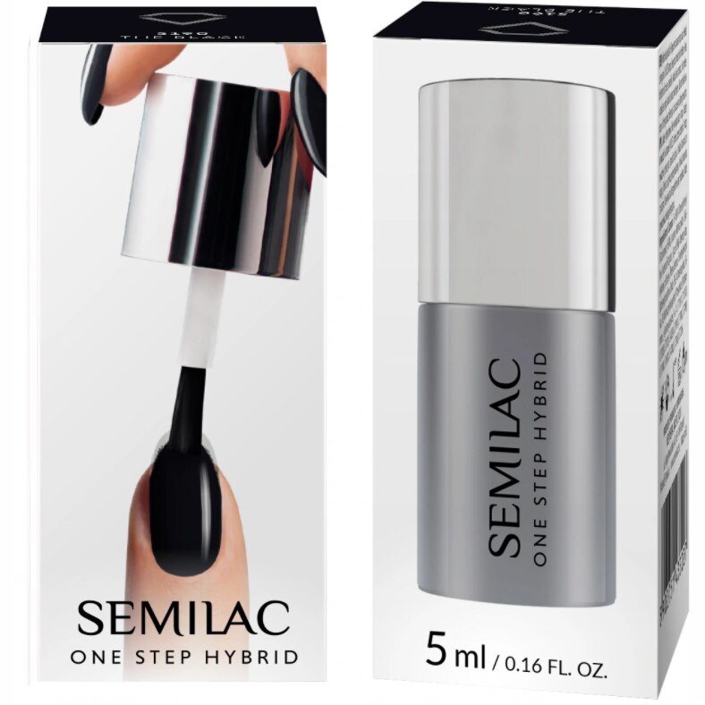 Semilac One Step хибриден лак за нокти, The Black Collection, S190 ...