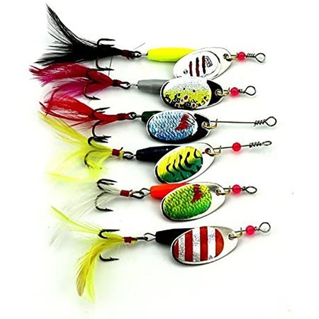 Set 6 Naluci din metal, 18 x 12 x 3 cm, pentru biban, pastrav ...