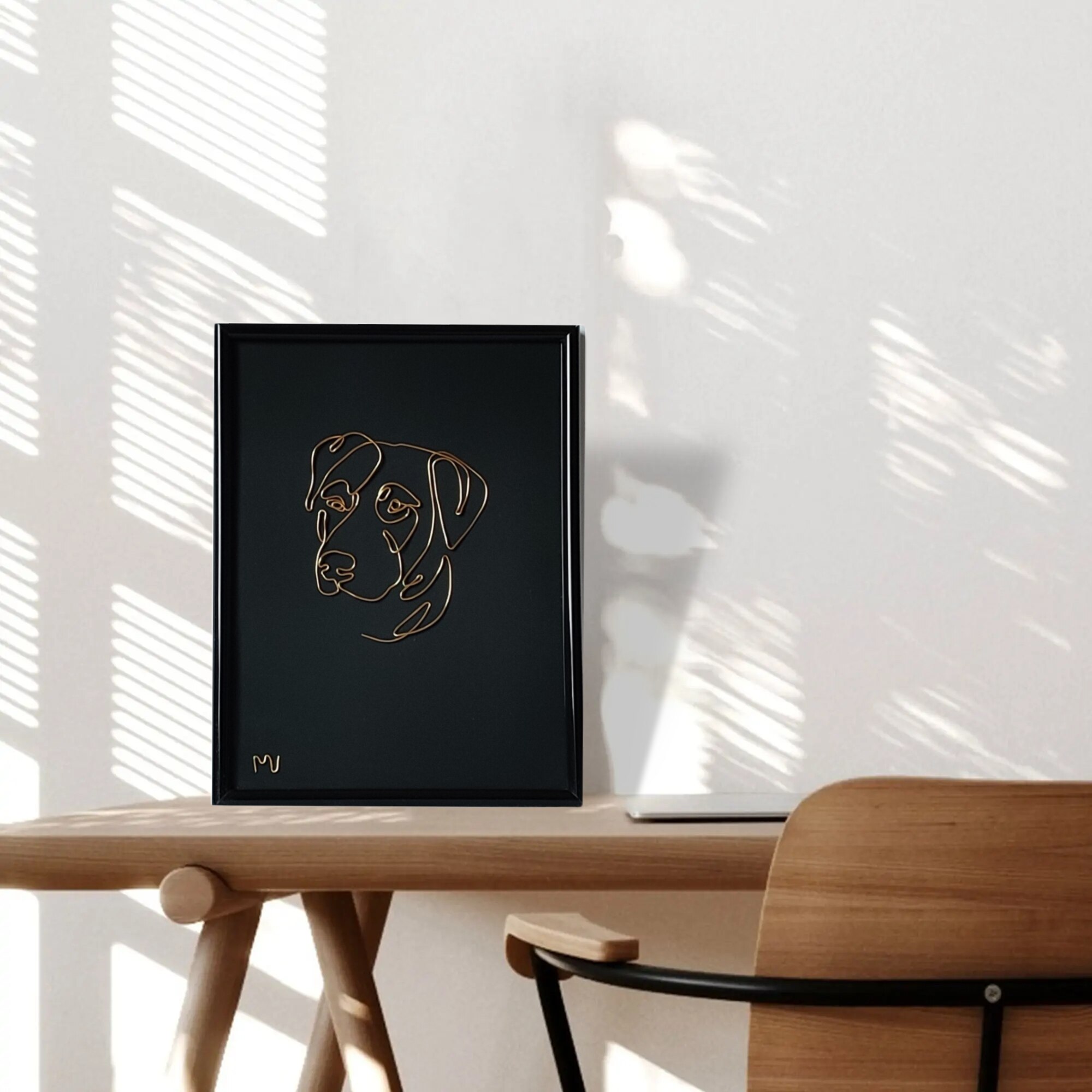 Tablou Catel metis, sculptura in fir continuu de sarma placata cu aur ...