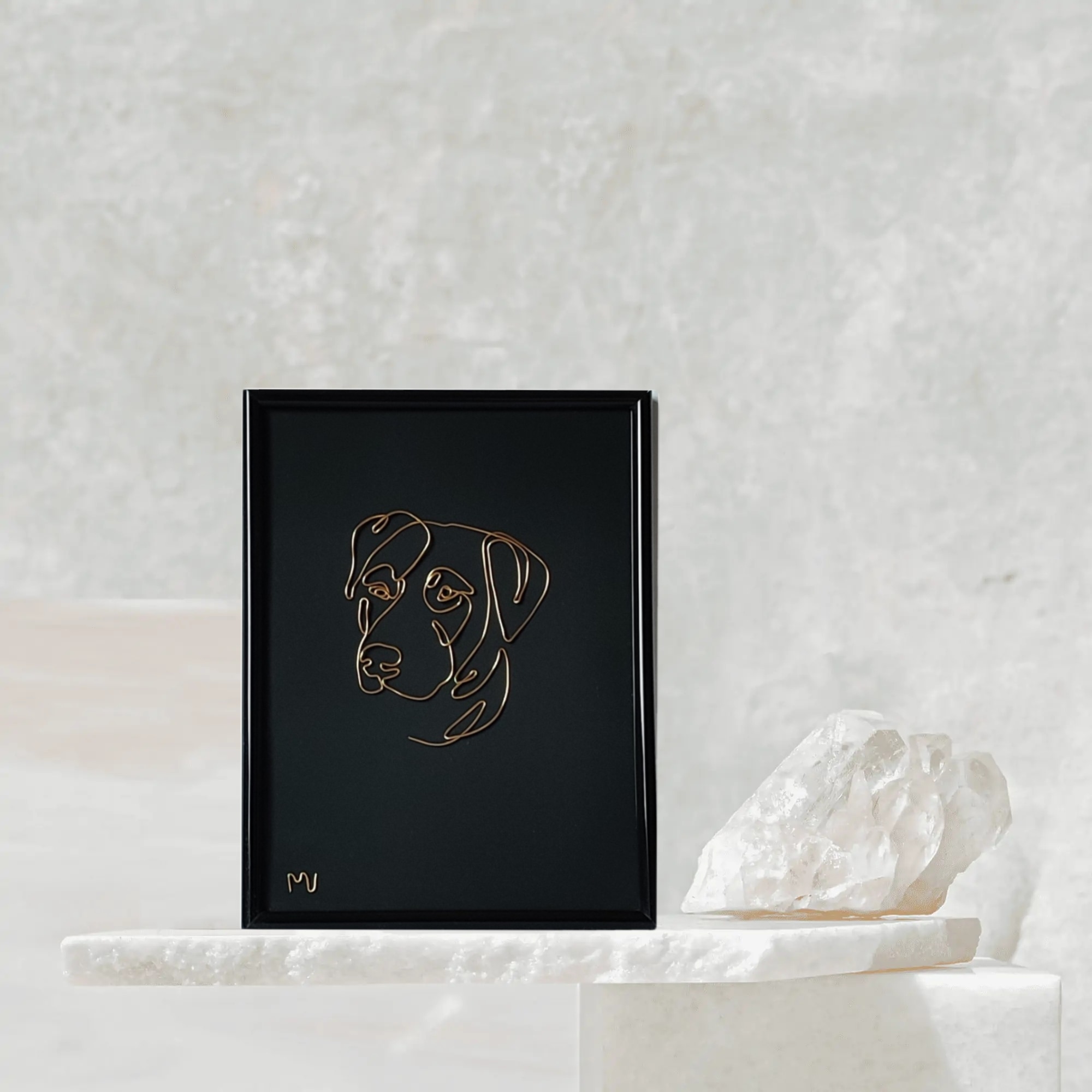 Tablou Catel metis, sculptura in fir continuu de sarma placata cu aur ...