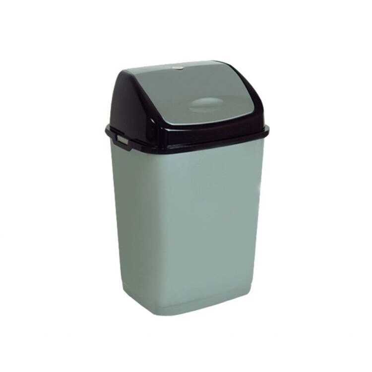 Cos gunoi Fantasy, dreptunghiular cu capac batant, 18L, gri - eMAG.ro