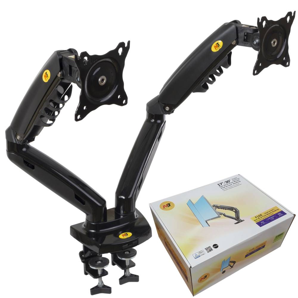 Suport birou 2 monitoare, rotativ, LCD 17''-30", Negru - eMAG.ro