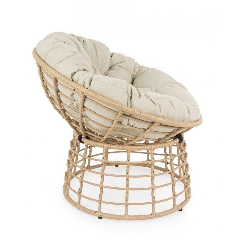 Fotoliu gradina Molly, Otel/Poliester, 69x92x78, Bej - eMAG.ro