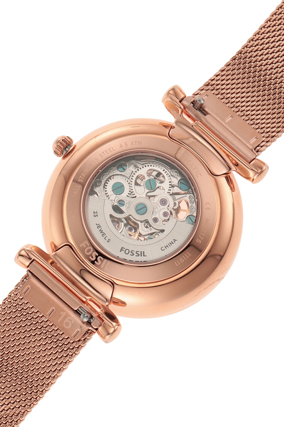 Fossil, Ceas automatic cu mecanism vizibil, Auriu rose - eMAG.ro