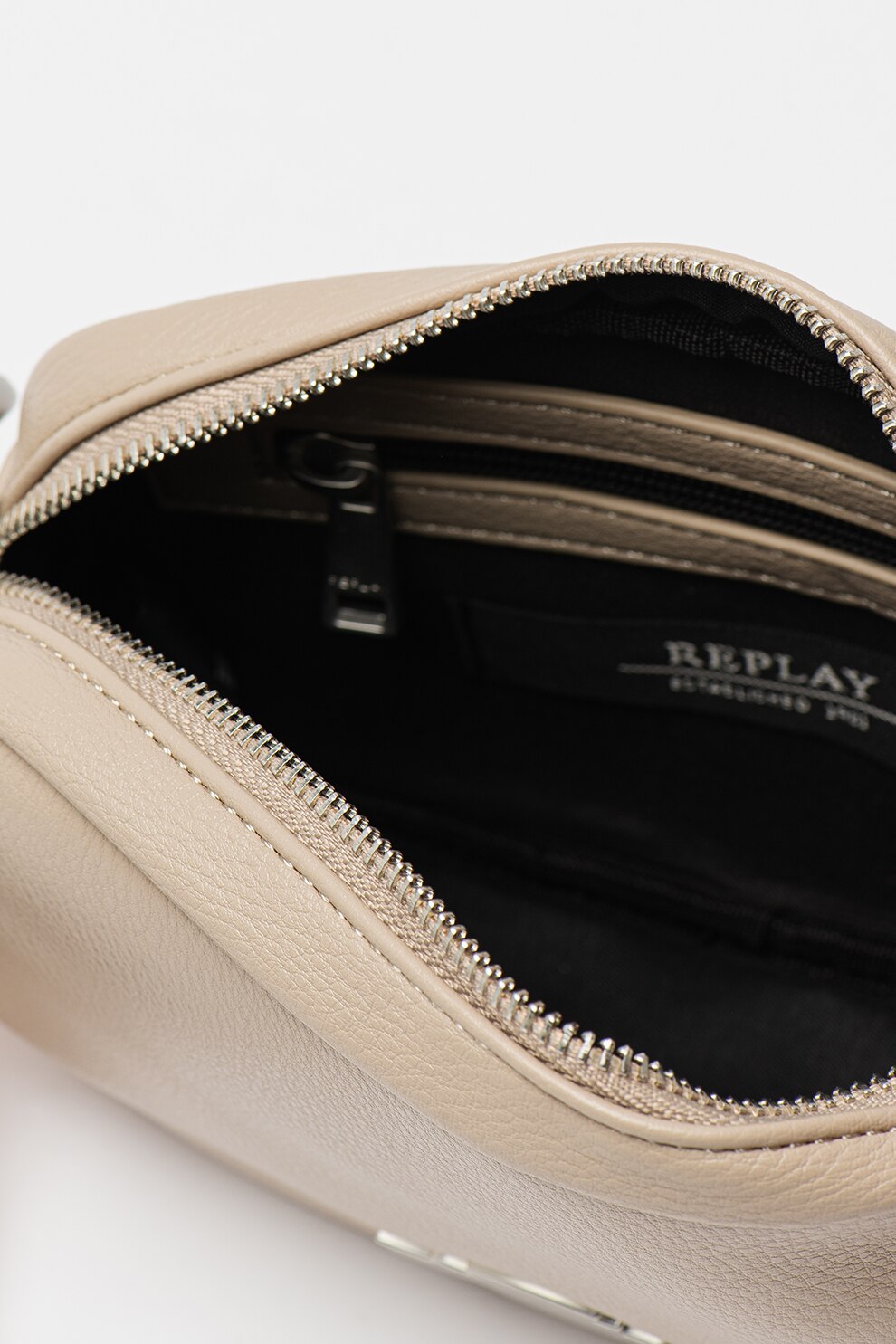 Replay, Чанта от еко кожа, Сиво-бежов - eMAG.bg