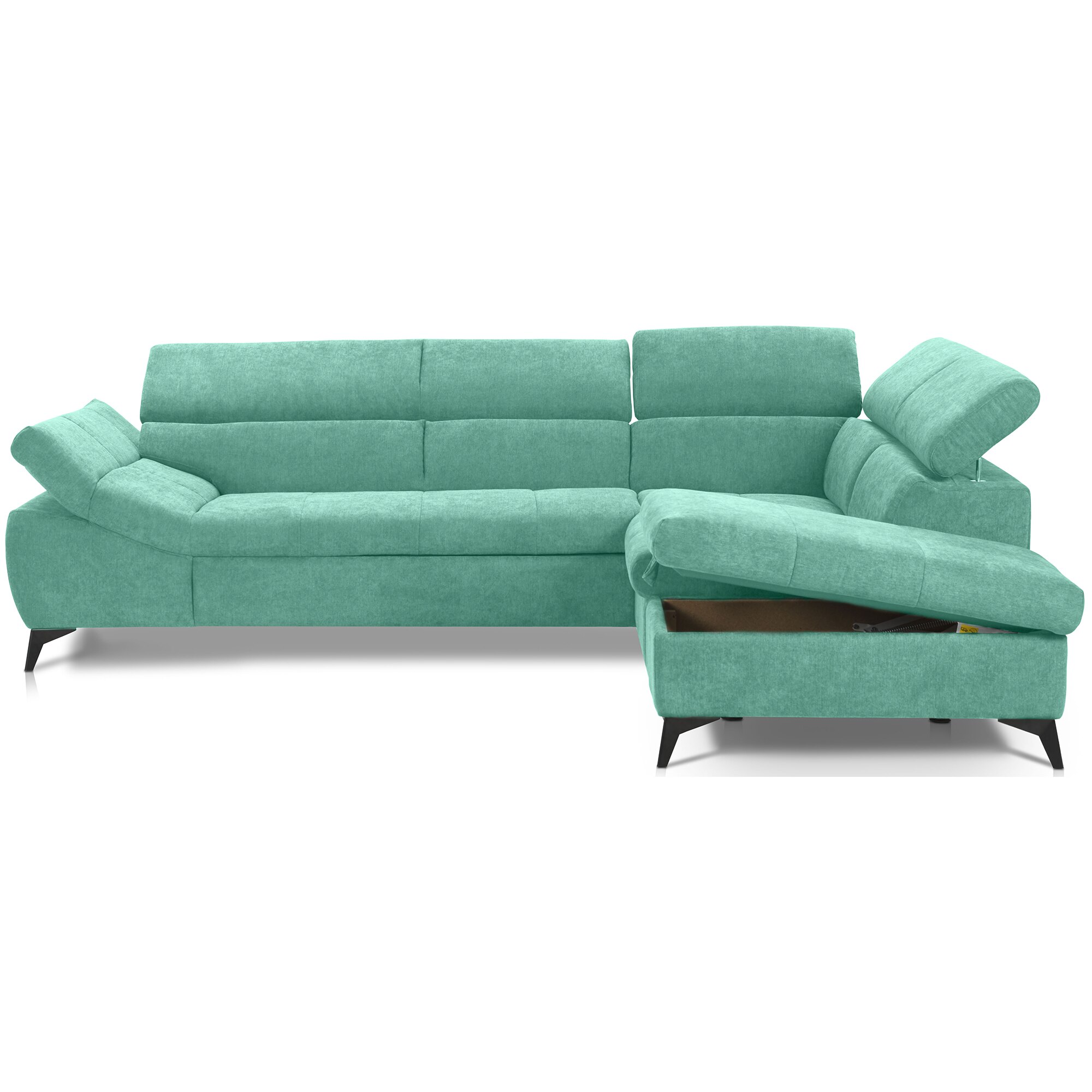 Coltar extensibil Cotta Wotan, 279x210 cm, montaj stanga, stofa Turcoaz - eMAG.ro