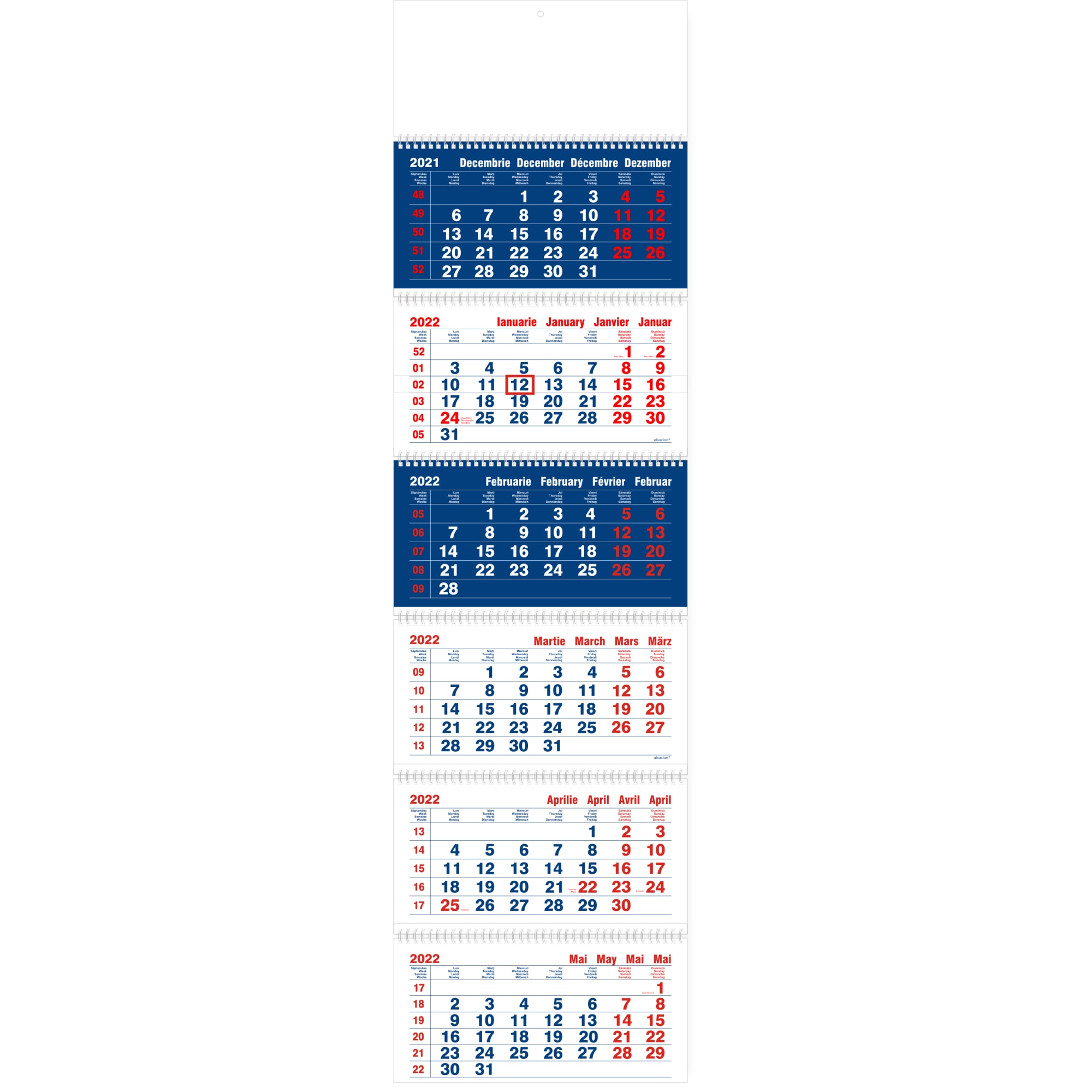 Calendar De Perete 6 Luni Pliat Albastru, Cursor, Cutie Urban - eMAG.ro