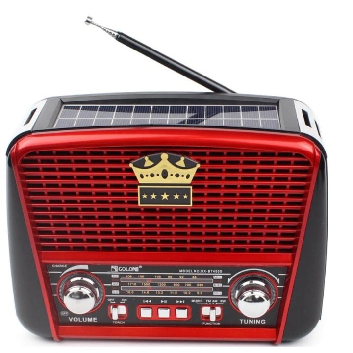 Radio retro Colon RX-BT455S, Panou solar, Bluetooth, USB, SD, FM - eMAG.ro