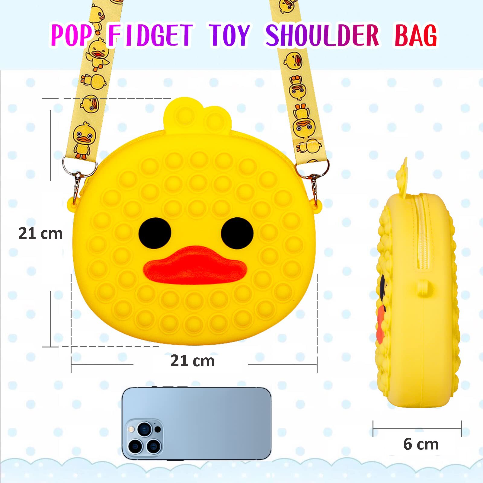 Jucarie Pop It Duck Push Pop, Silicon, 21x21x6 cm, Galben - eMAG.ro