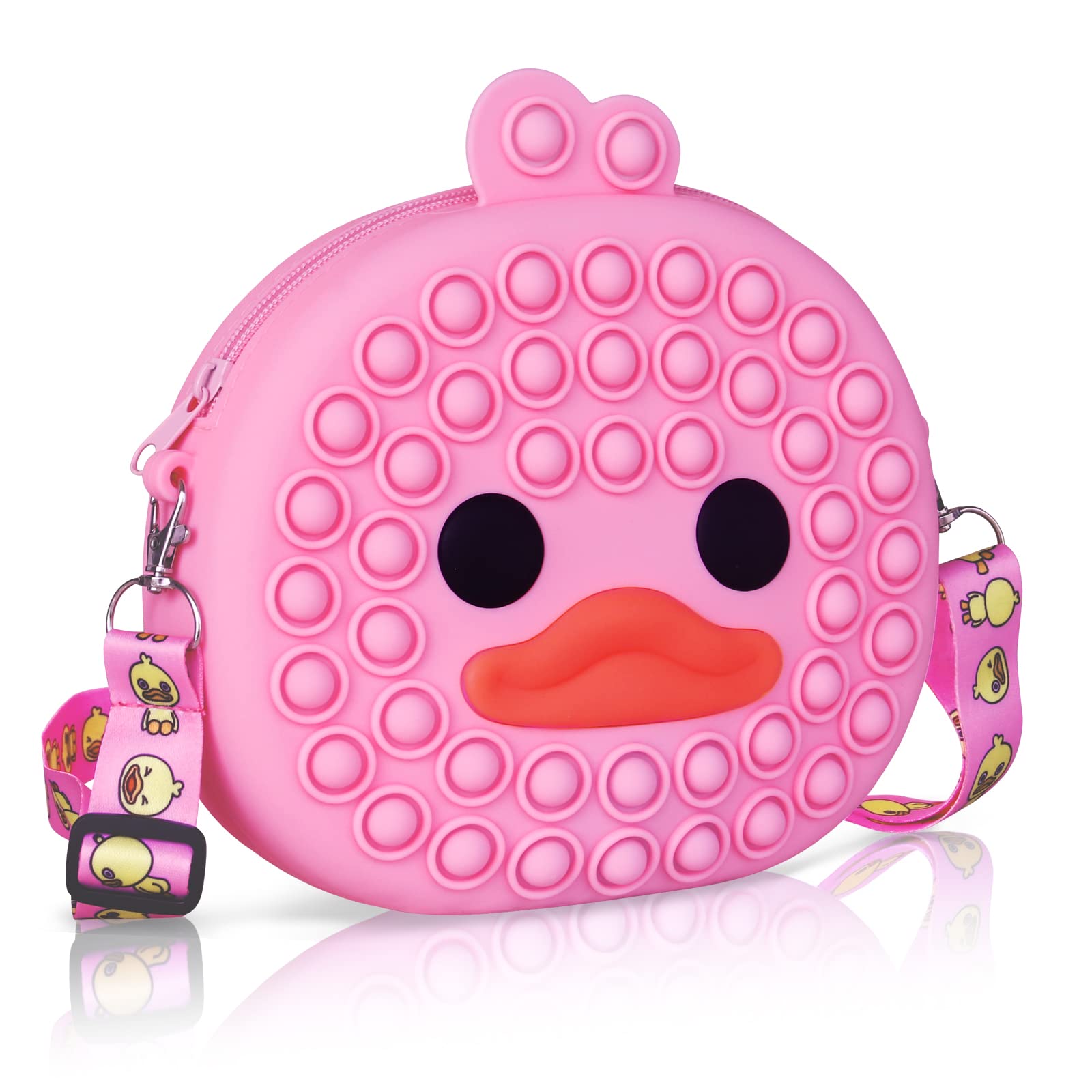 Jucarie Pop It Duck Push Pop, Silicon, 21x21x6 cm, Roz - eMAG.ro