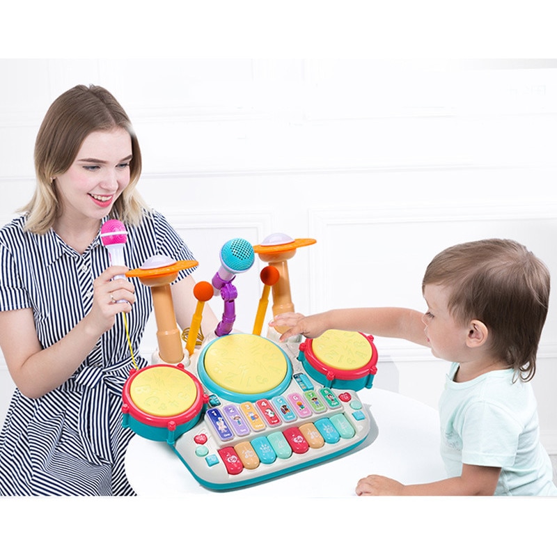 Set Muzical Copii cu Orga Electronica, Microfon, Tobe, melodii, ritmuri ...