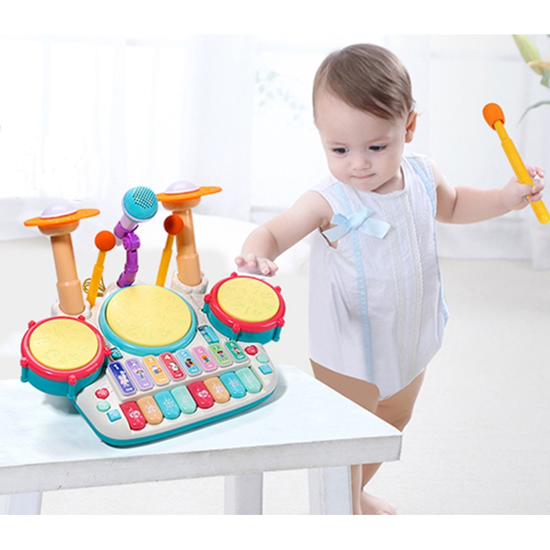 Set Muzical Copii cu Orga Electronica, Microfon, Tobe, melodii, ritmuri ...