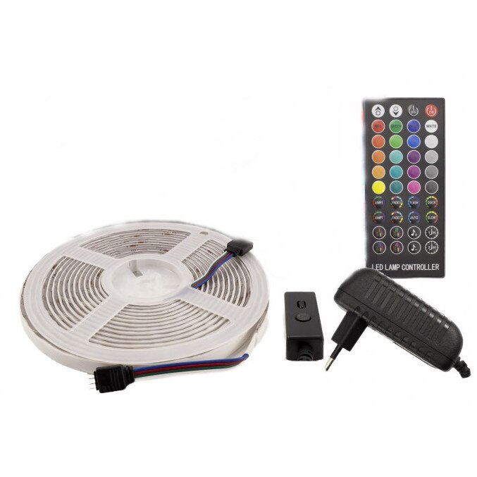 Set banda LED RGB, pentru iluminare interioara, IP65, 5m - eMAG.ro