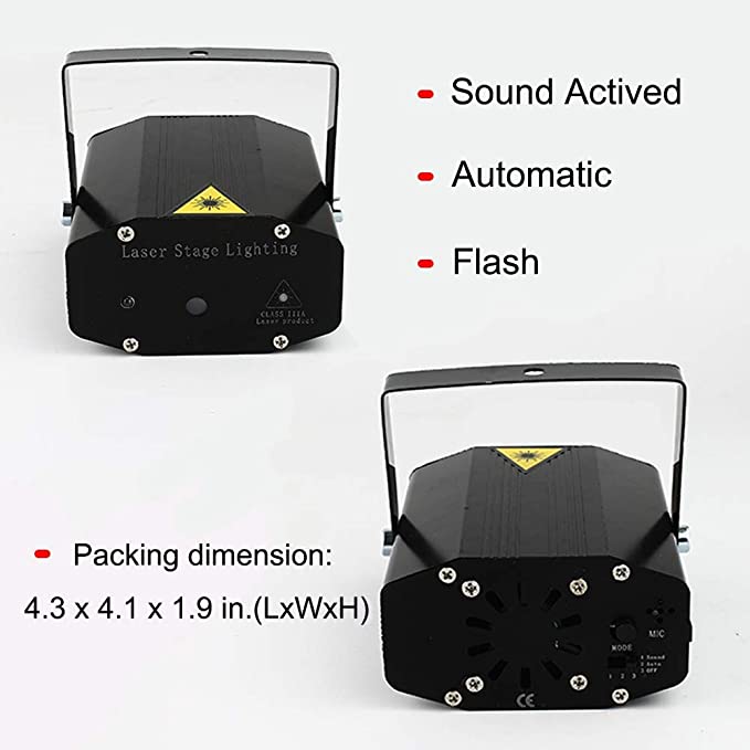 Proiector laser pentru scena, 3 setari de culori - eMAG.ro