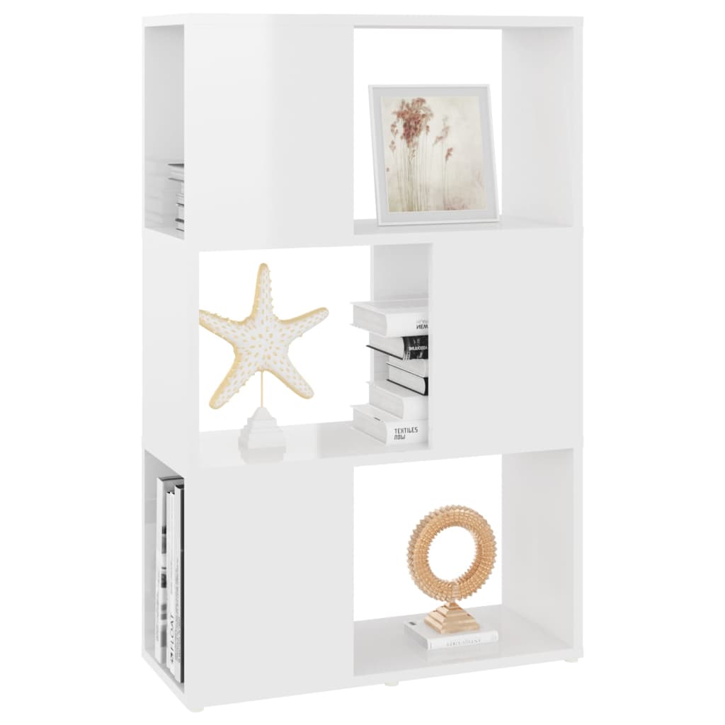 Biblioteca/Separator camera, alb extralucios, 60x24x94 cm, PAL 809077 ...