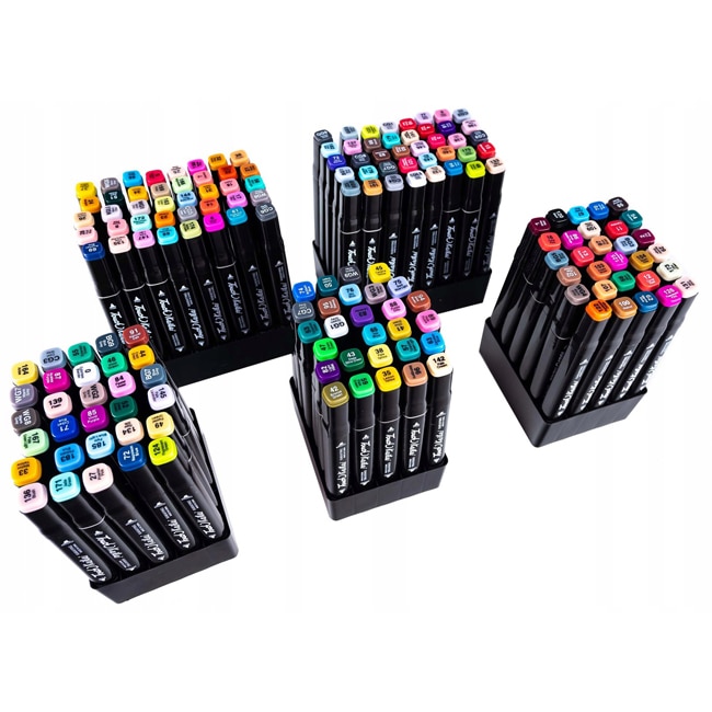 Vízálló marker készlet, kétvégű filc, 168 színben, 1-6mm - eMAG.hu