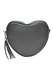 Luisa Vannini, Geanta crossbody de piele in forma de inima, Gri inchis ...