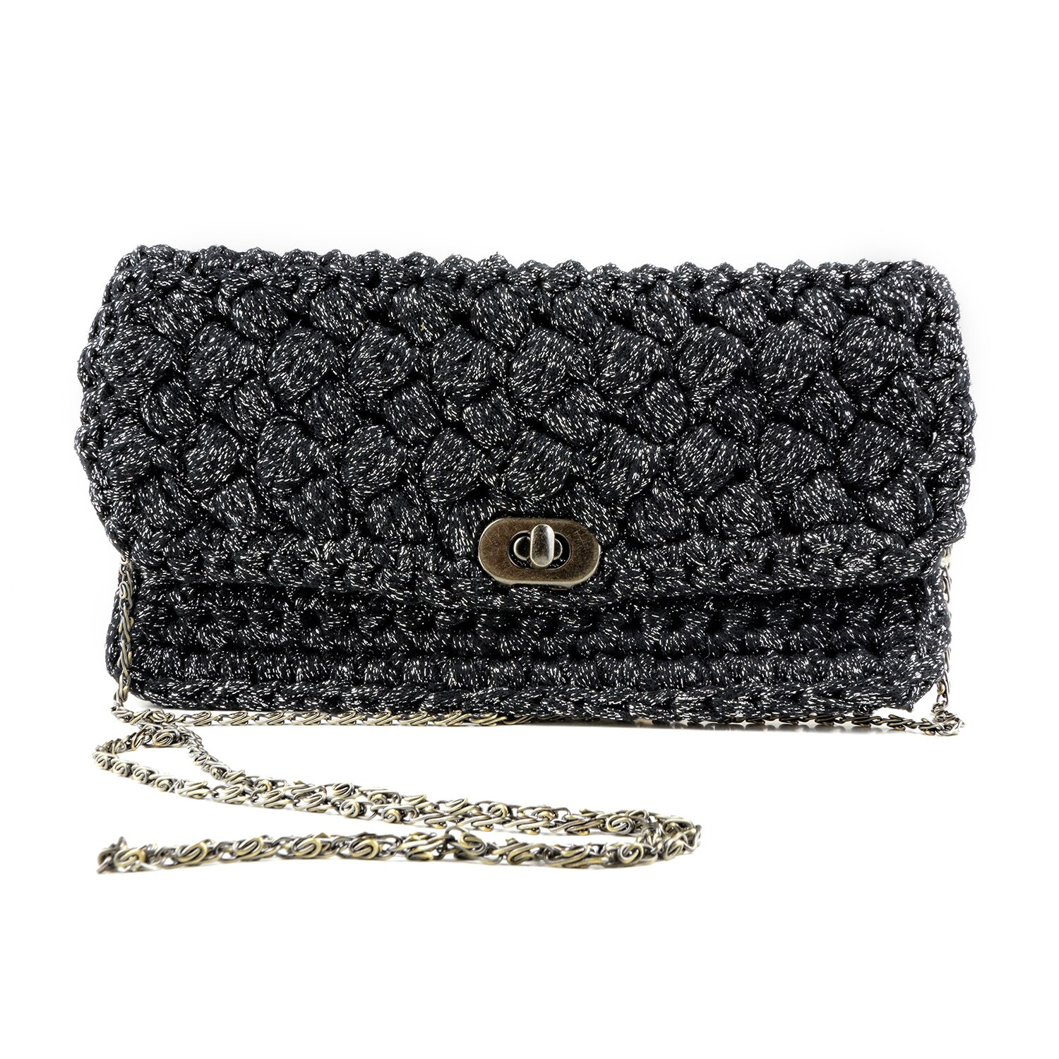 Geanta Tricotata, Material Textil, Neagra, 24cm/13cm - eMAG.ro