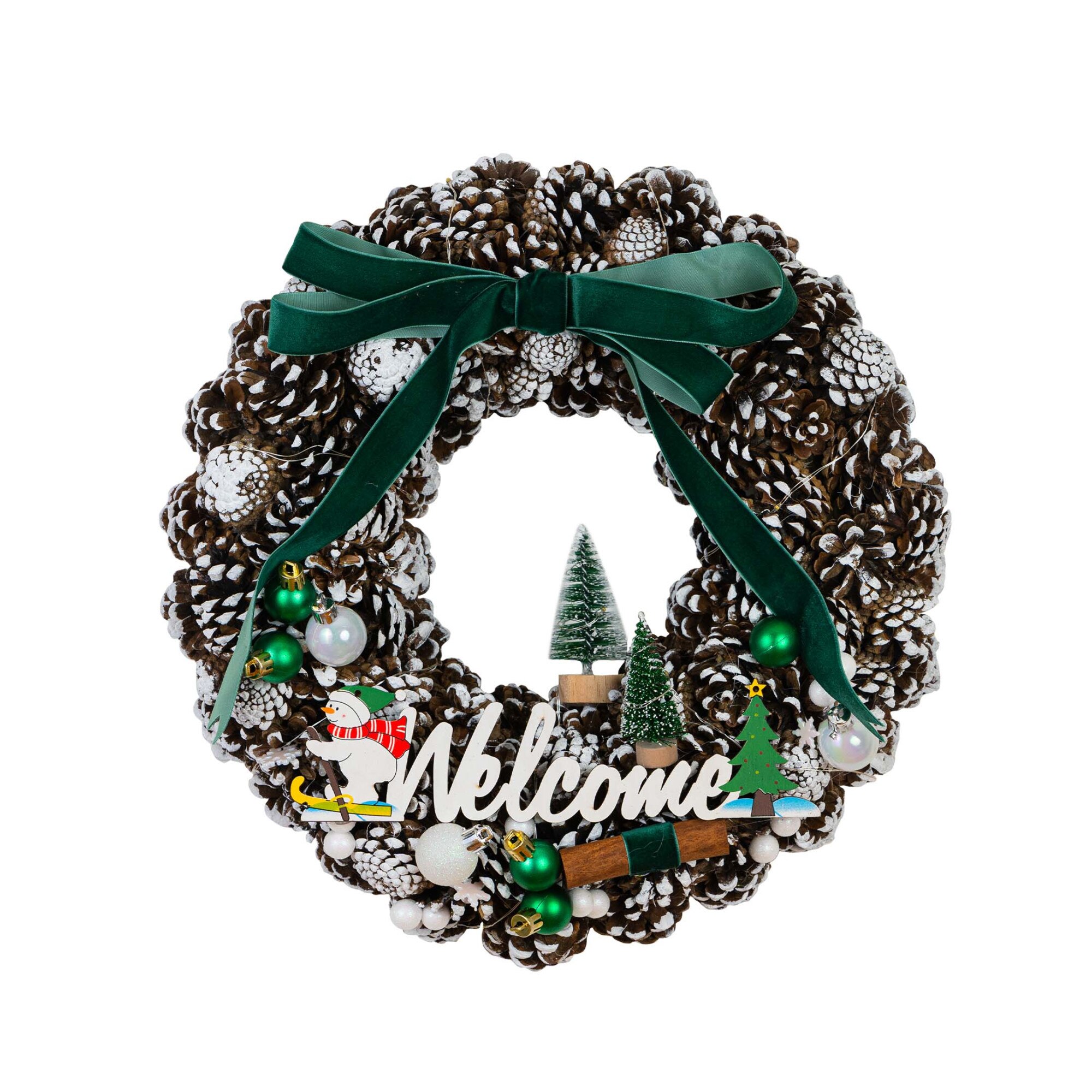 Coronita de Craciun, handmade, din conuri naturale de brad, cu ...