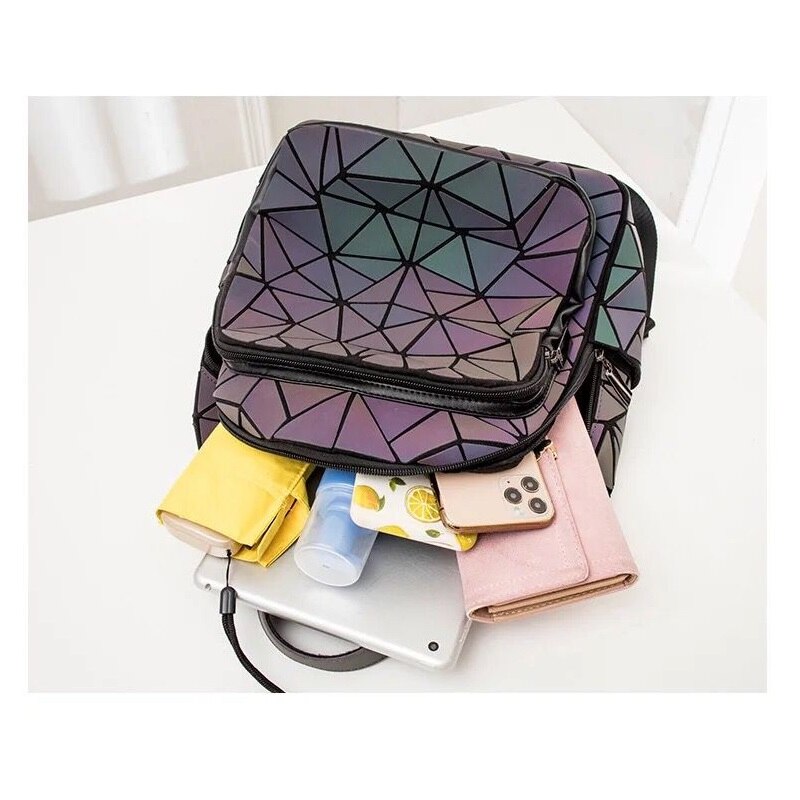 Ilsedo IL-8554 Геометрична и светеща дамска раница от екологична кожа ...