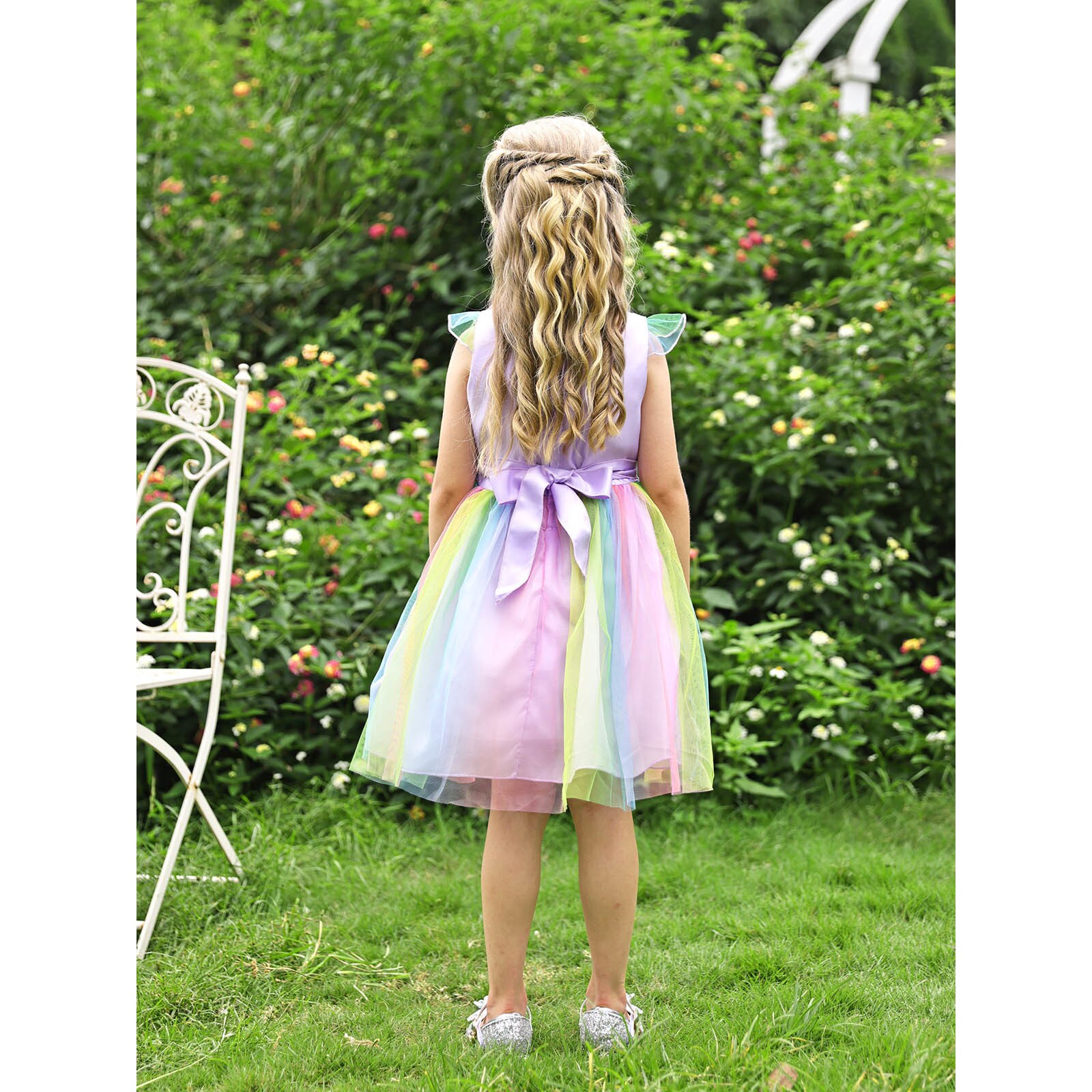 Set rochie de unicorn, Cu coroana de unicorn si panglica, AmzBarley, 8 ...