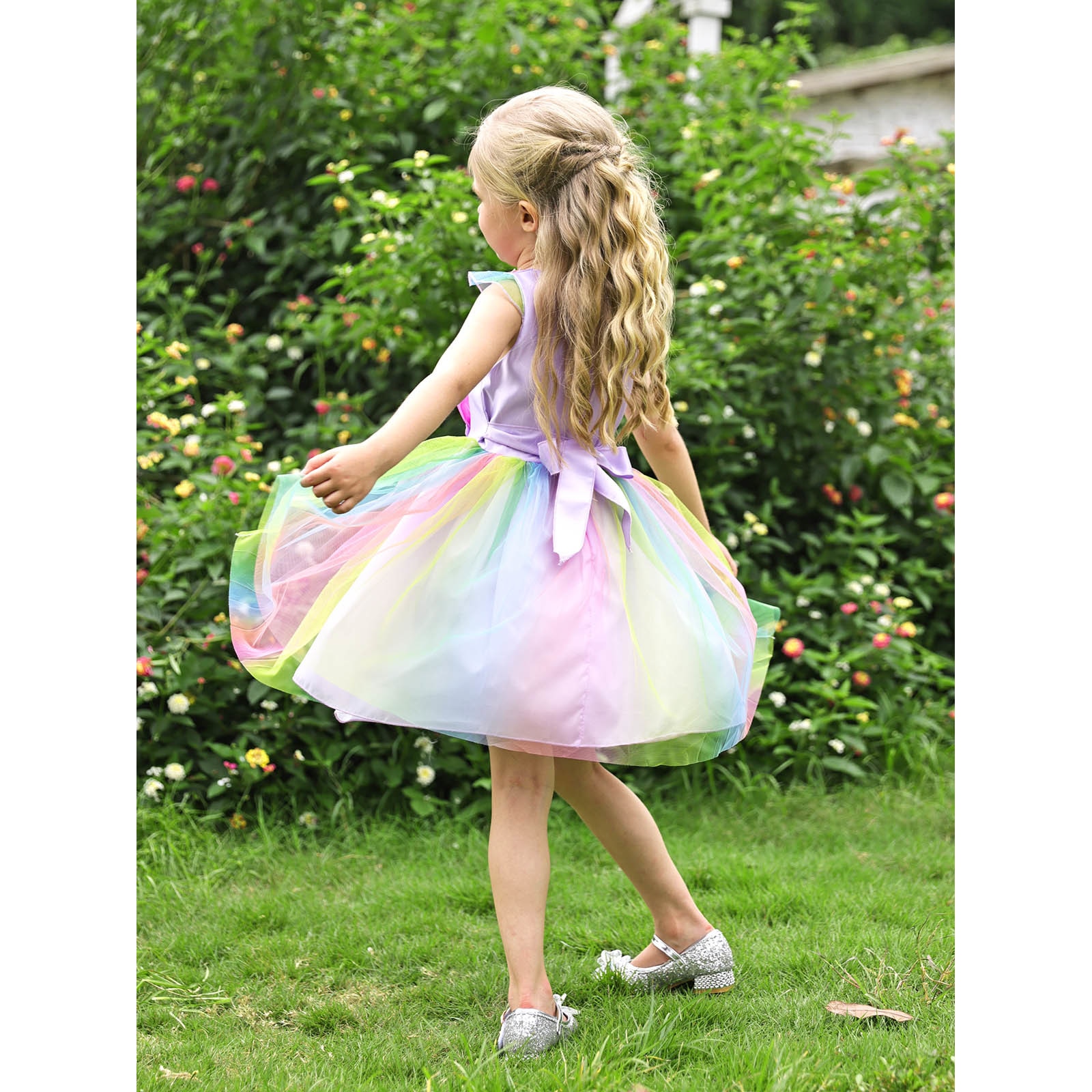 Set rochie de unicorn, Cu coroana de unicorn si panglica, AmzBarley, 8 ...