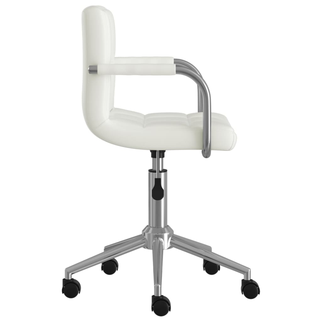 Scaun de birou pivotant vidaXL, Piele artificiala, Alb, 334811 - eMAG.ro