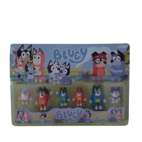 Set 6 figurine tip Bluey, multicolor, 7 cm, plastic, 3 ani+ - eMAG.ro