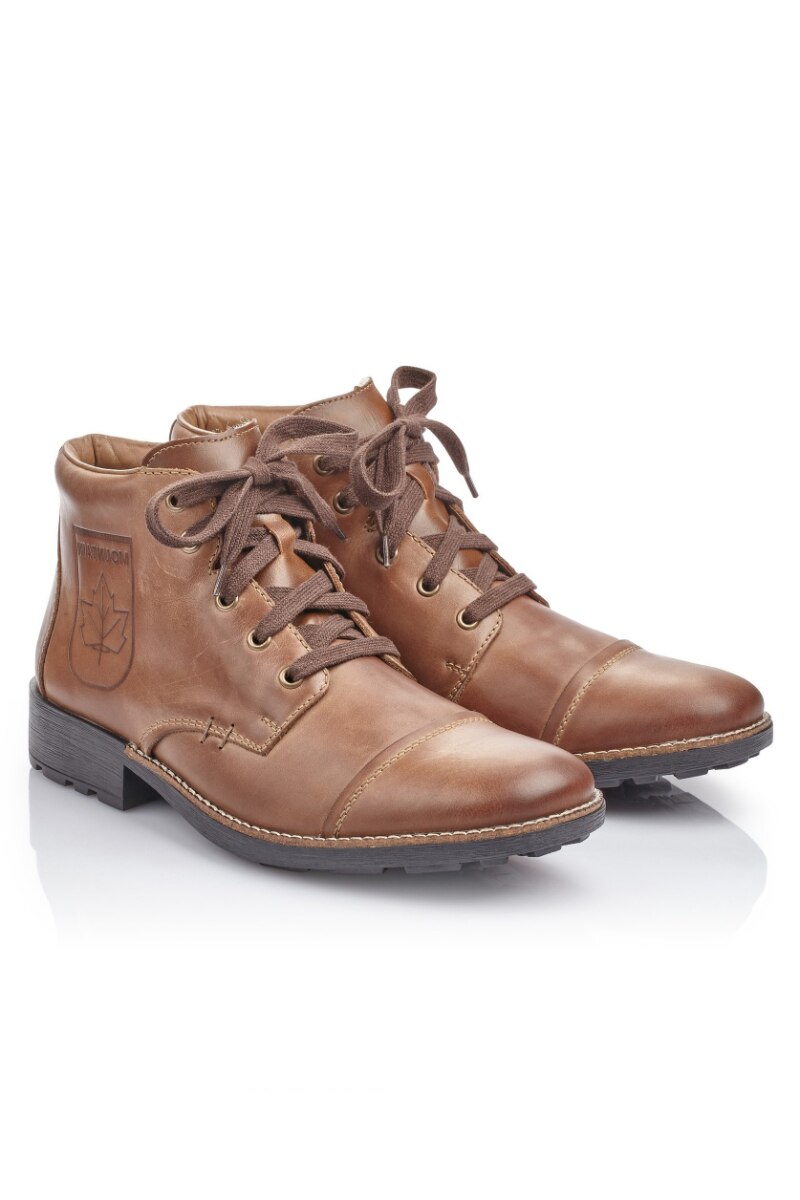 Ghete barbati, Rieker, Ramon Boots, Piele naturala, Maro, 42 EU - eMAG.ro