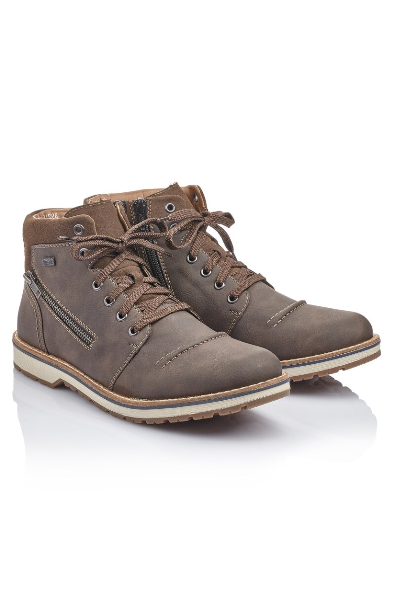 Ghete barbati, Rieker, Eriwan Virage Boots, Piele naturala, Maro, 43 EU ...