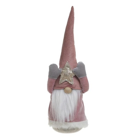 Figurina gnom din textil, roz, 12Χ11Χ35 cm - eMAG.ro