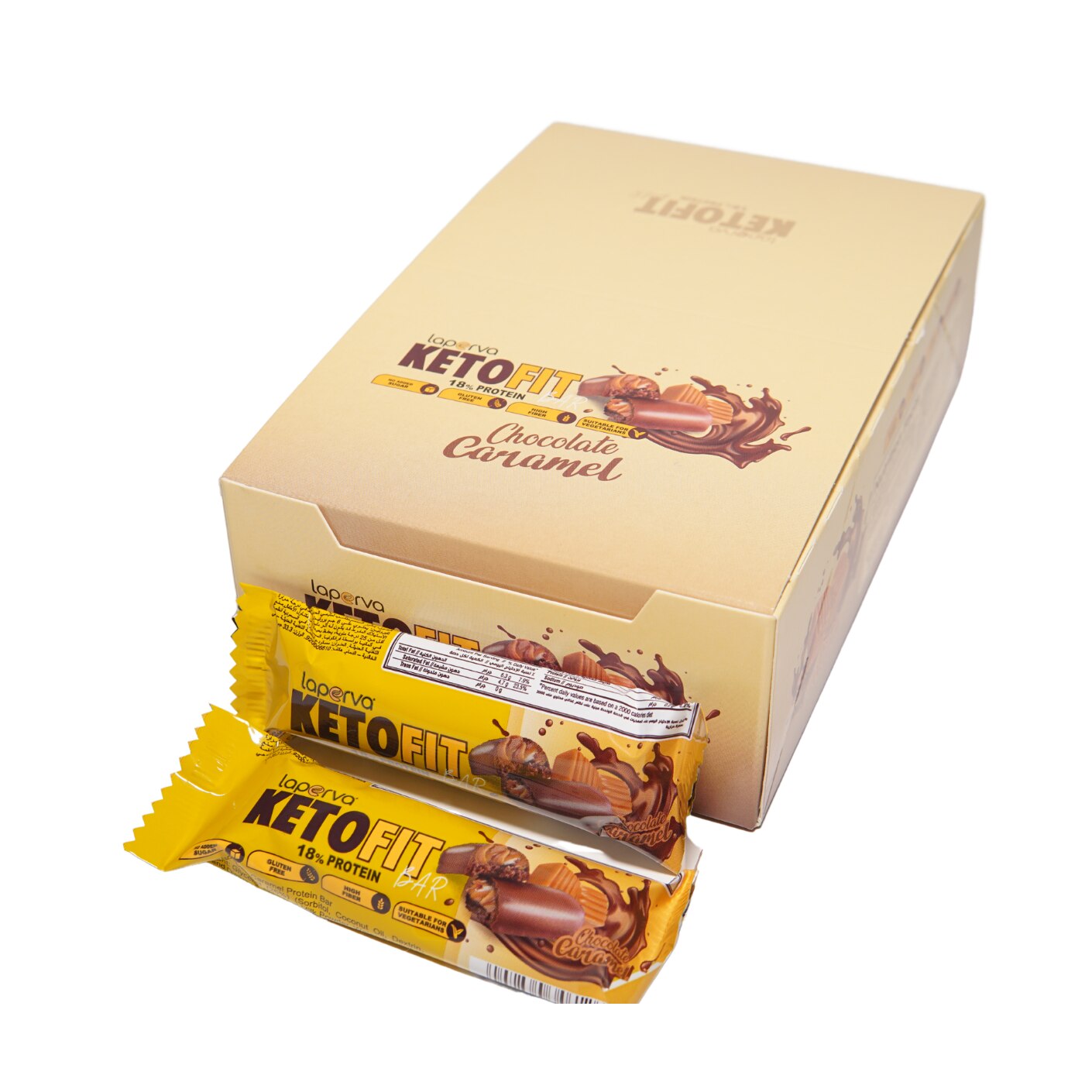 Set 18 Baton proteic Keto Fit din ciocolata si caramel, 33 g - eMAG.ro