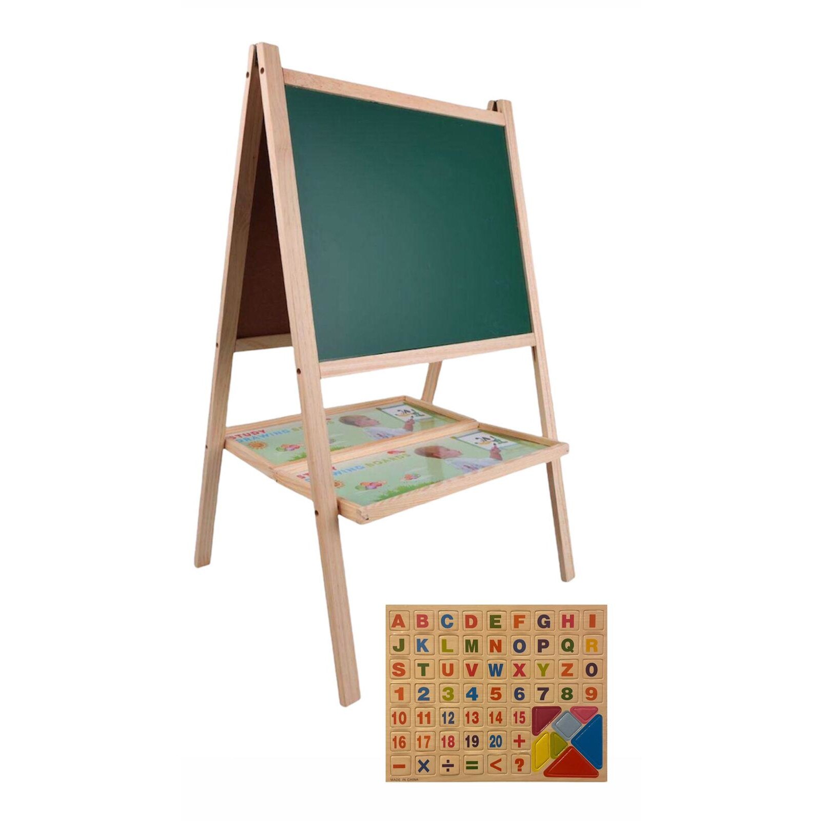 Tablita magnetica pentru scris, cu 2 fete, litere si cifre magnetice ...