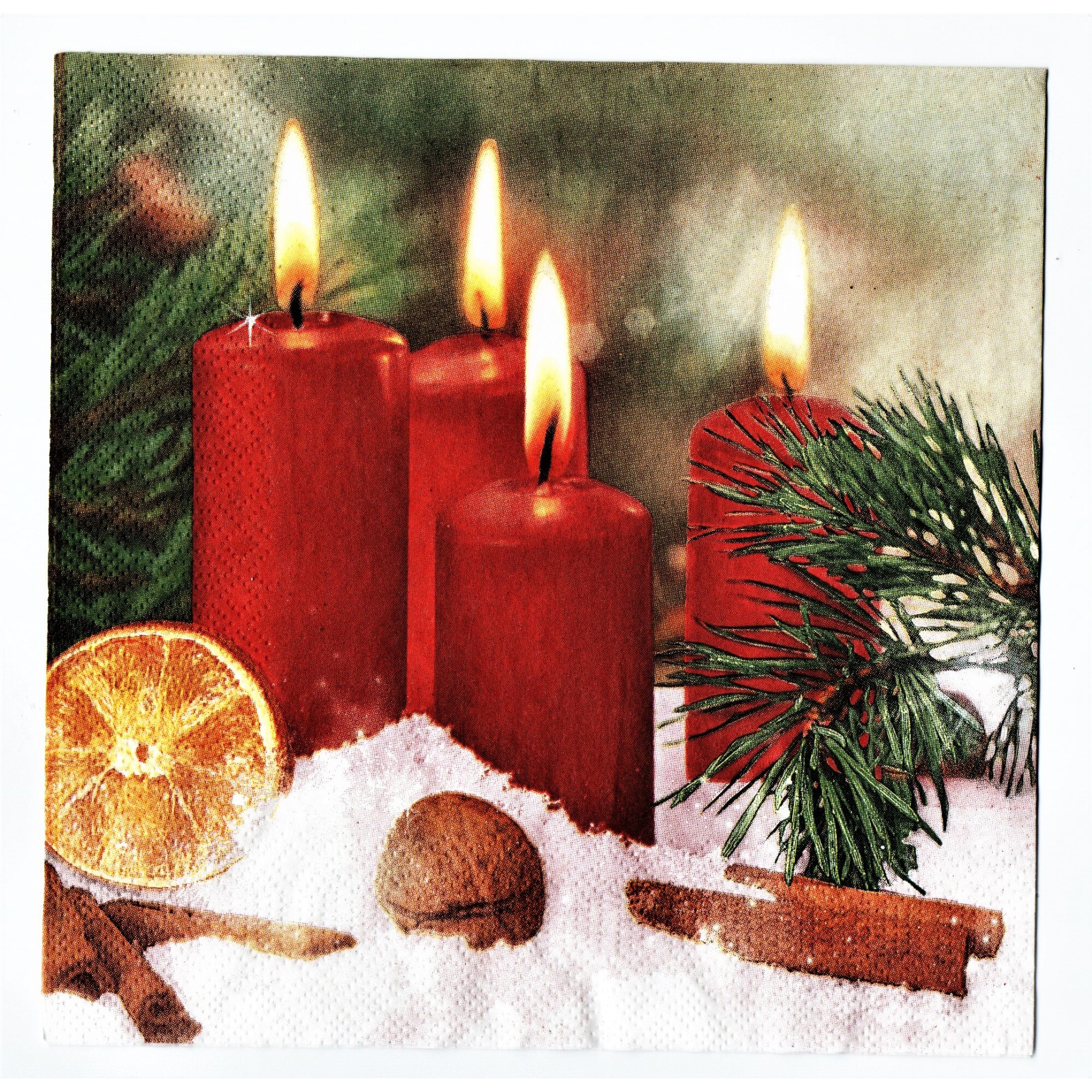 Pachet Servetele de Craciun de Masa 20 buc Advent cu Lumanari Rosii ...